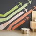 Plane Removable Vinyl Mural / Peel and Stick Airplane Pattern Wallpaper ...