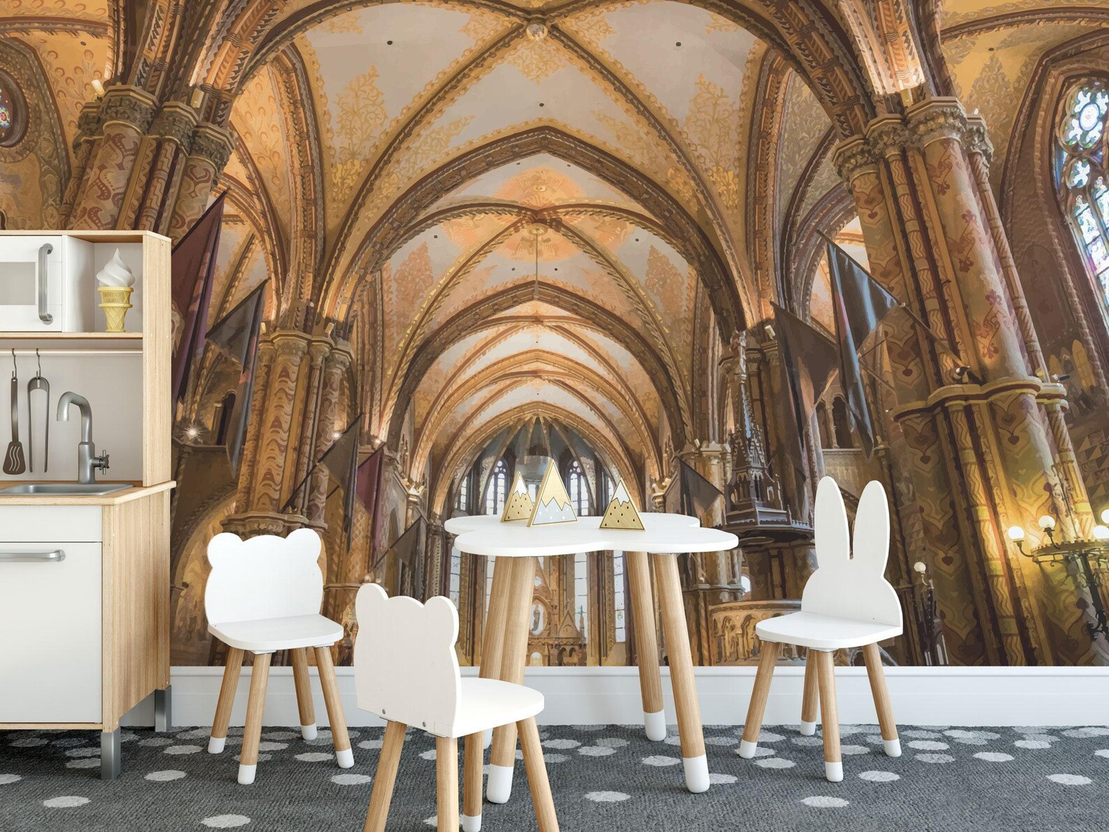Gothic Cathedral Mural – Peel and Stick Wallpaper, Bastion Design - Etsy