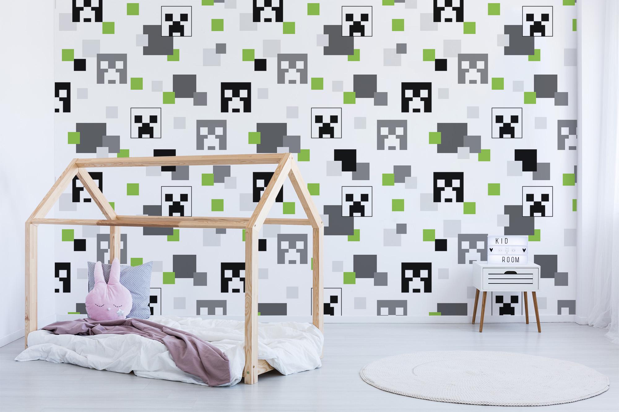 Creeper Block Game Wallpaper / Pixel Art Wall Mural / 8 Bit Gaming ...