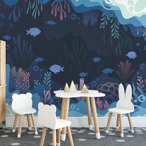 Sea World Mural – Underwater Ocean Fish Wallpaper (peel & Stick or Non ...