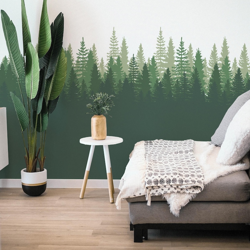 Pine Tree Mural - Etsy