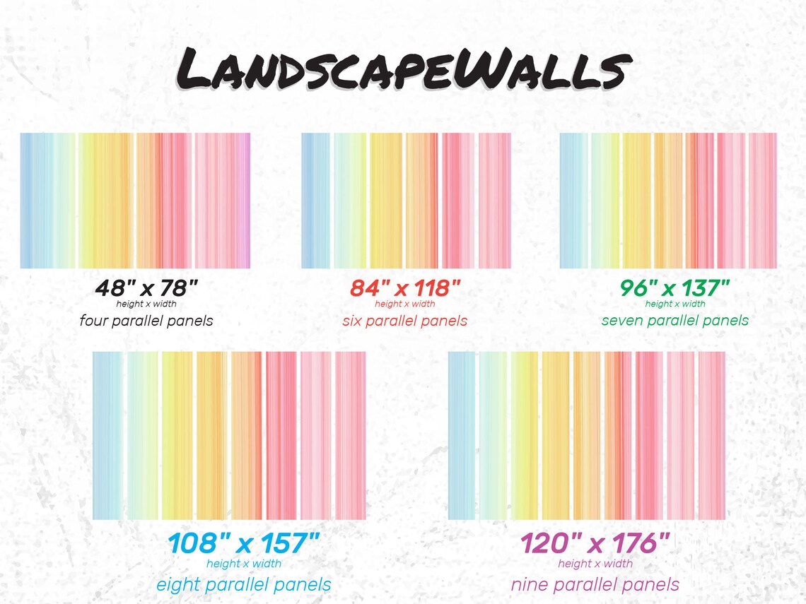 Pastel Gradient Removable Vinyl Mural / Peel and Stick Pastel - Etsy