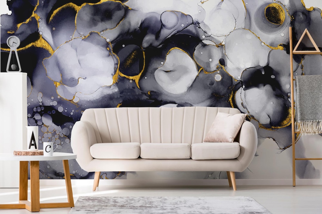Abstract Removable Vinyl Mural / Peel and Stick Watercolor Pattern ...