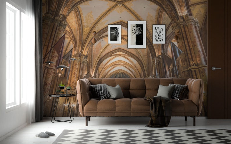 Nave Removable Vinyl Mural / Peel and Stick Bastion Wallpaper - Etsy