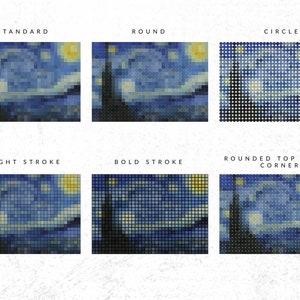 Starry Night Vinyl Pixelart Mural / Peel and Stick Pixelart Wallpaper ...