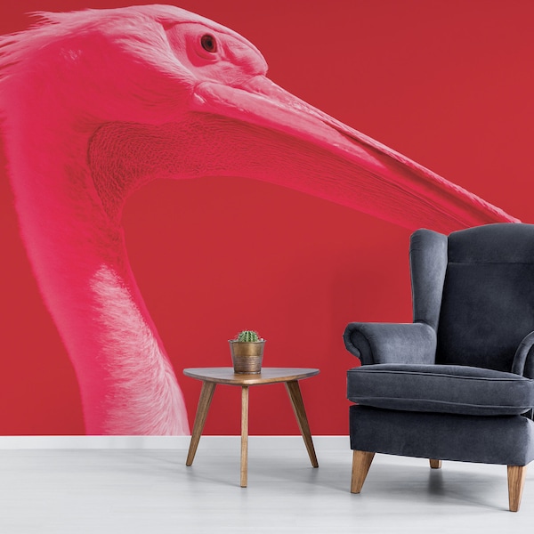 Pink Crane Wallpaper - Etsy UK