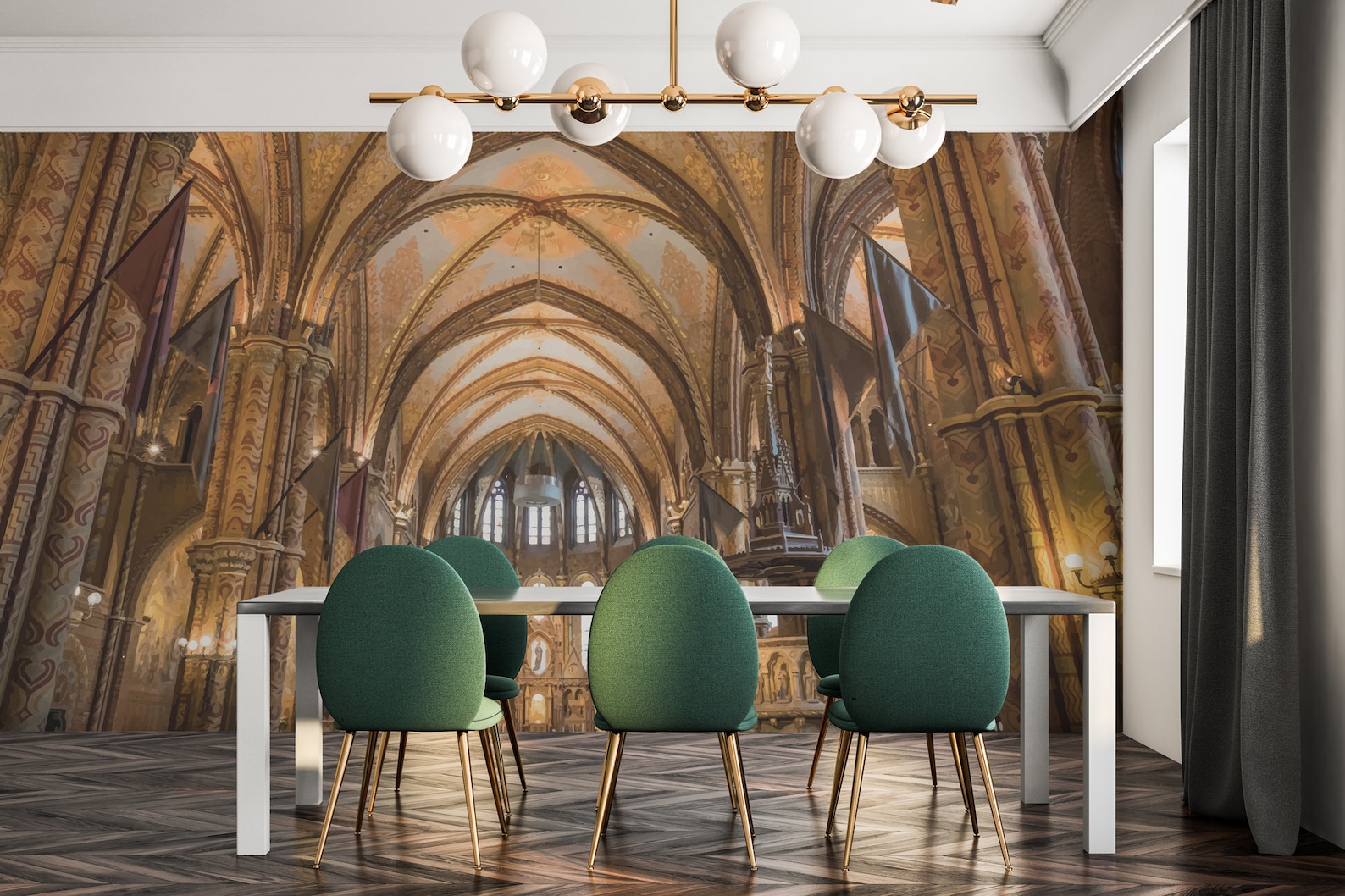 Nave Removable Vinyl Mural / Peel and Stick Bastion Wallpaper - Etsy