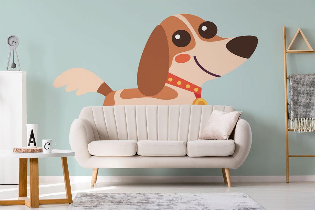 Cute Dog Pattern Wall Mural – Peel and Stick Wallpaper - Etsy