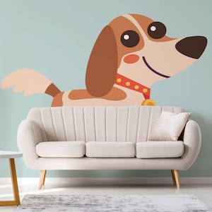 Cute Dog Pattern Wall Mural – Peel and Stick Wallpaper - Etsy