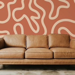 Funky Removable Vinyl Mural / Peel and Stick Terracotta Pattern ...