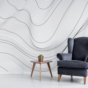 Topography Removable Vinyl Mural / Peel and Stick Mountain Wallpaper ...