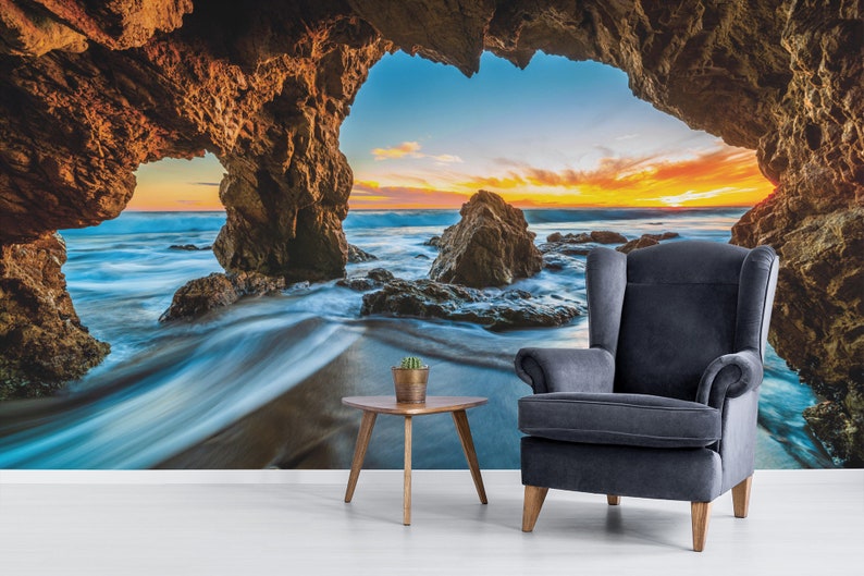 Cave Removable Vinyl Mural / Peel and Stick Photo Wallpaper / - Etsy