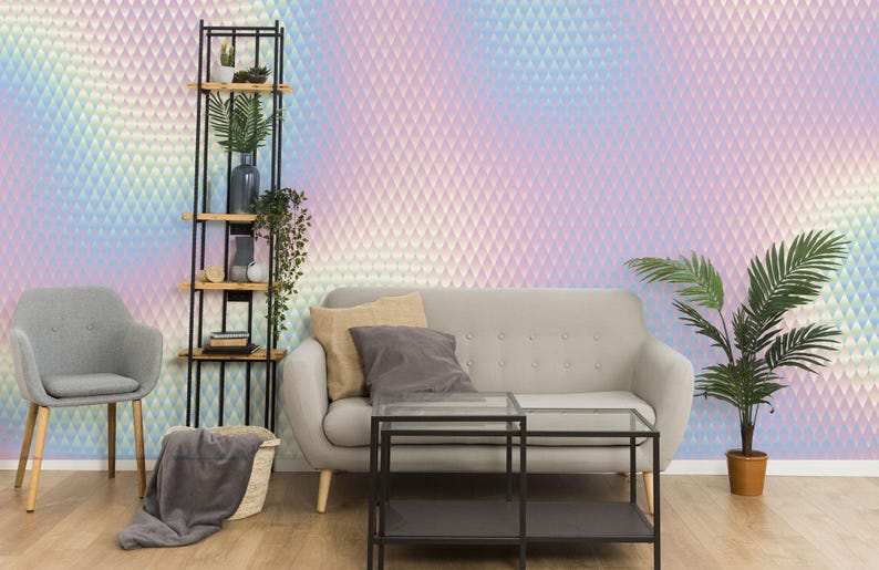 Gradient Wave Mural – Removable Peel and Stick Wallpaper - Etsy