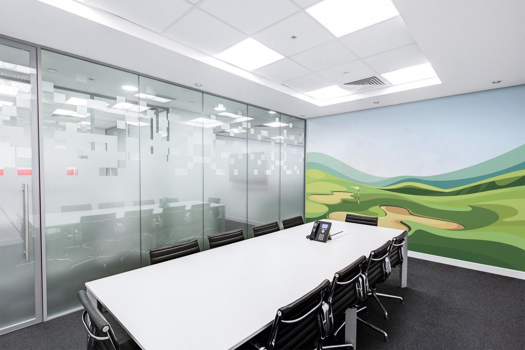 Golf Course Vinyl Mural – Peel and Stick Wallpaper, Scenic Sports Print ...