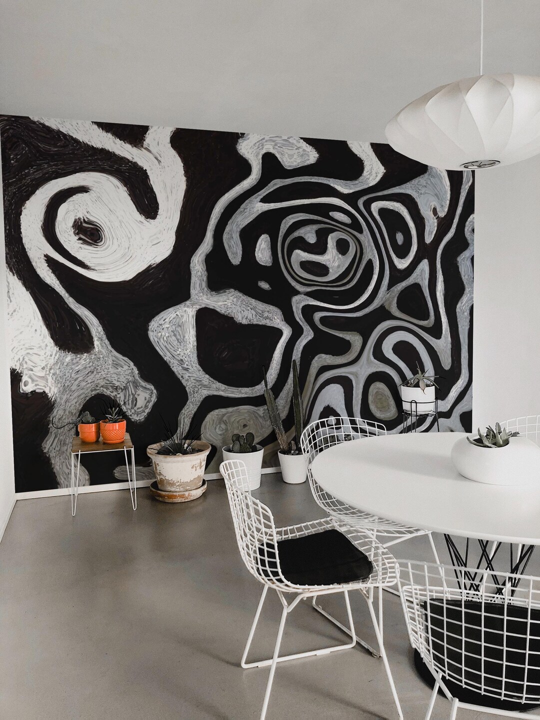 Abstract Removable Vinyl Mural / Peel and Stick Painted Pattern ...