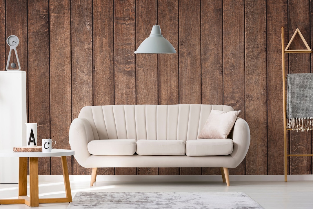 Wood Wall Removable Vinyl Mural / Peel and Stick Wood Pattern Wallpaper ...