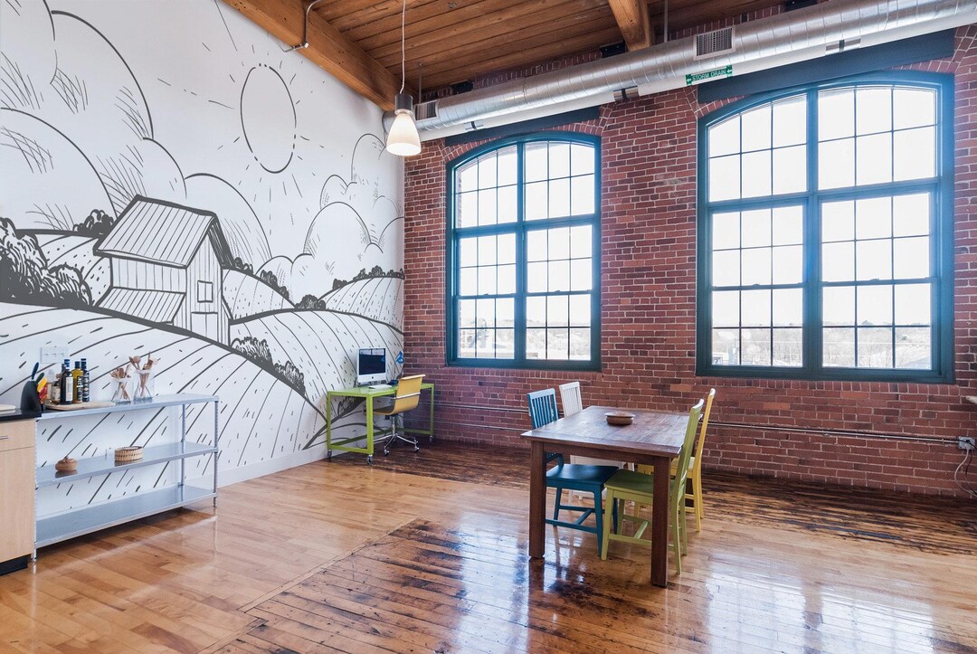 Farm Removable Vinyl Mural / Peel and Stick Line Pattern Wallpaper ...