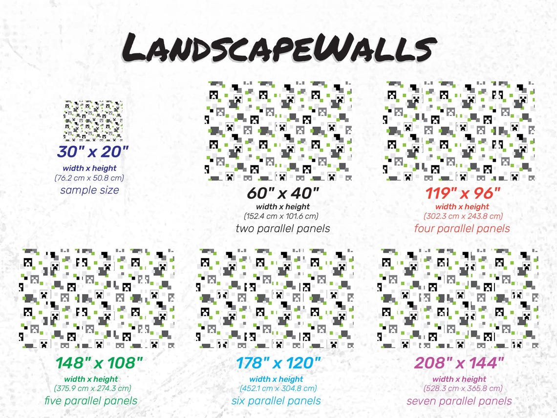 Creeper Block Game Wallpaper / Pixel Art Wall Mural / 8 Bit Gaming ...