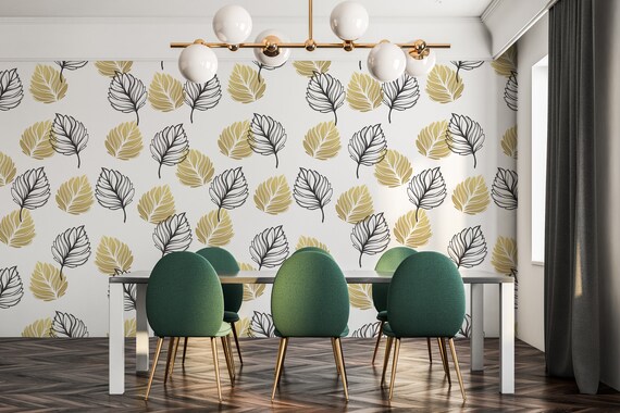 Gold Leaf Removable Vinyl Mural / Peel and Stick Leaf - Etsy
