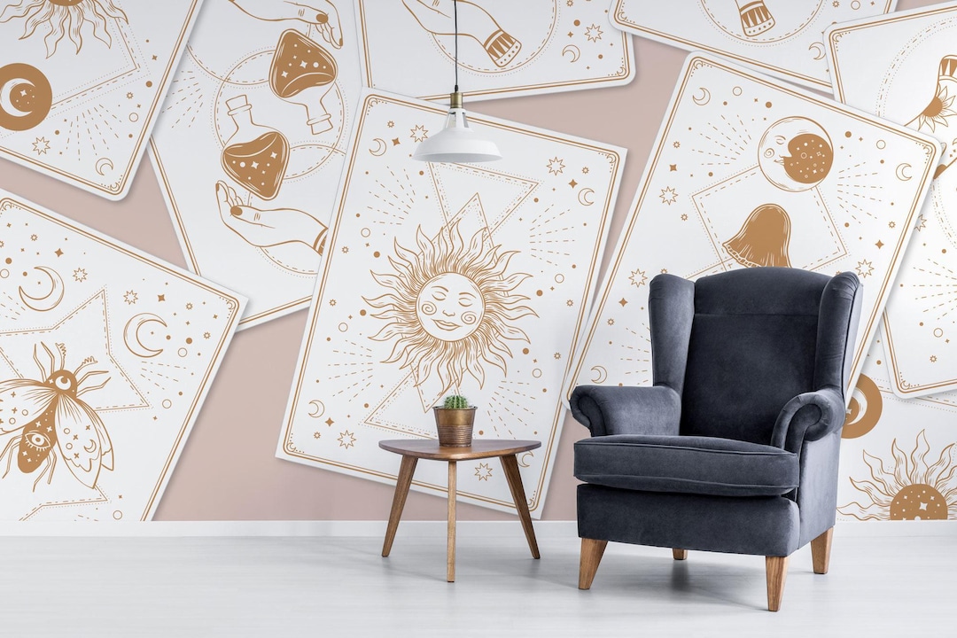 Tarot Card Mural – Peel and Stick Astrology Wallpaper - Etsy