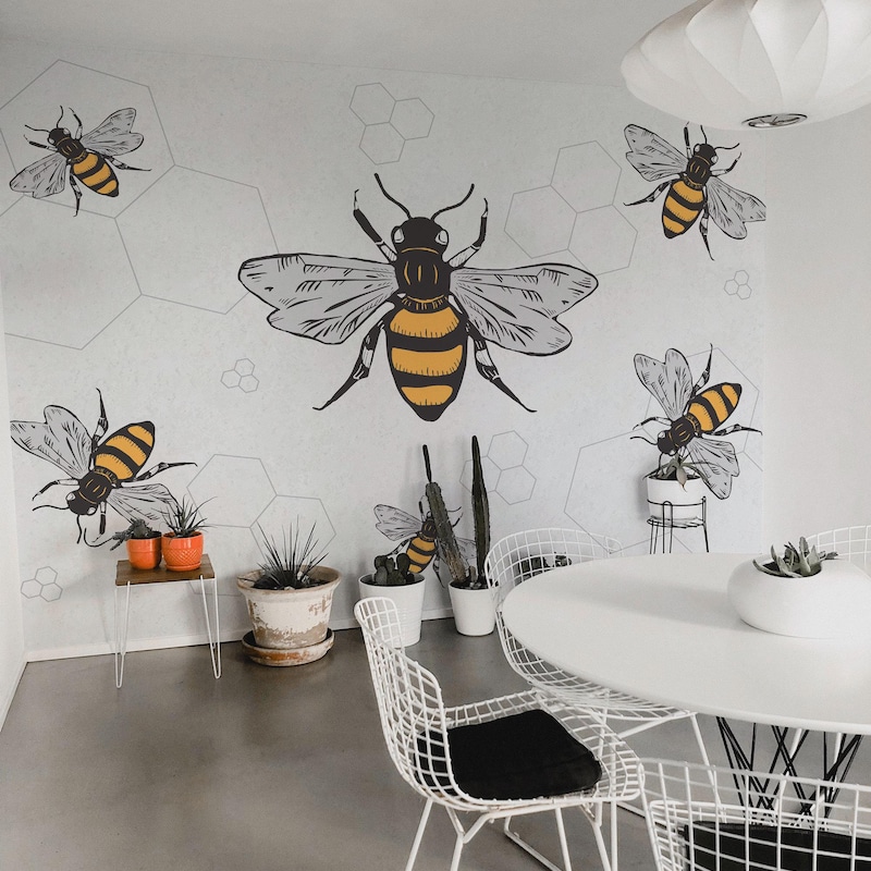 Bee Wallpaper - Etsy UK