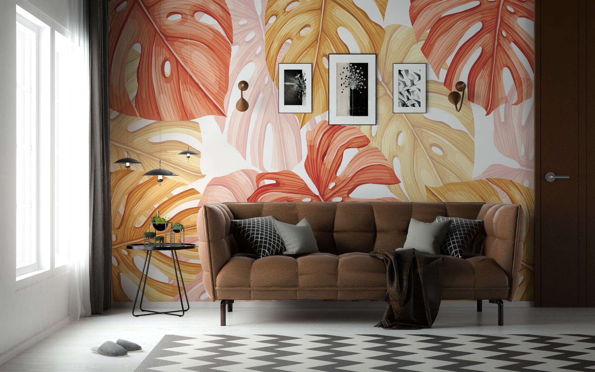 Monstera Removable Vinyl Mural / Peel and Stick Monstera - Etsy