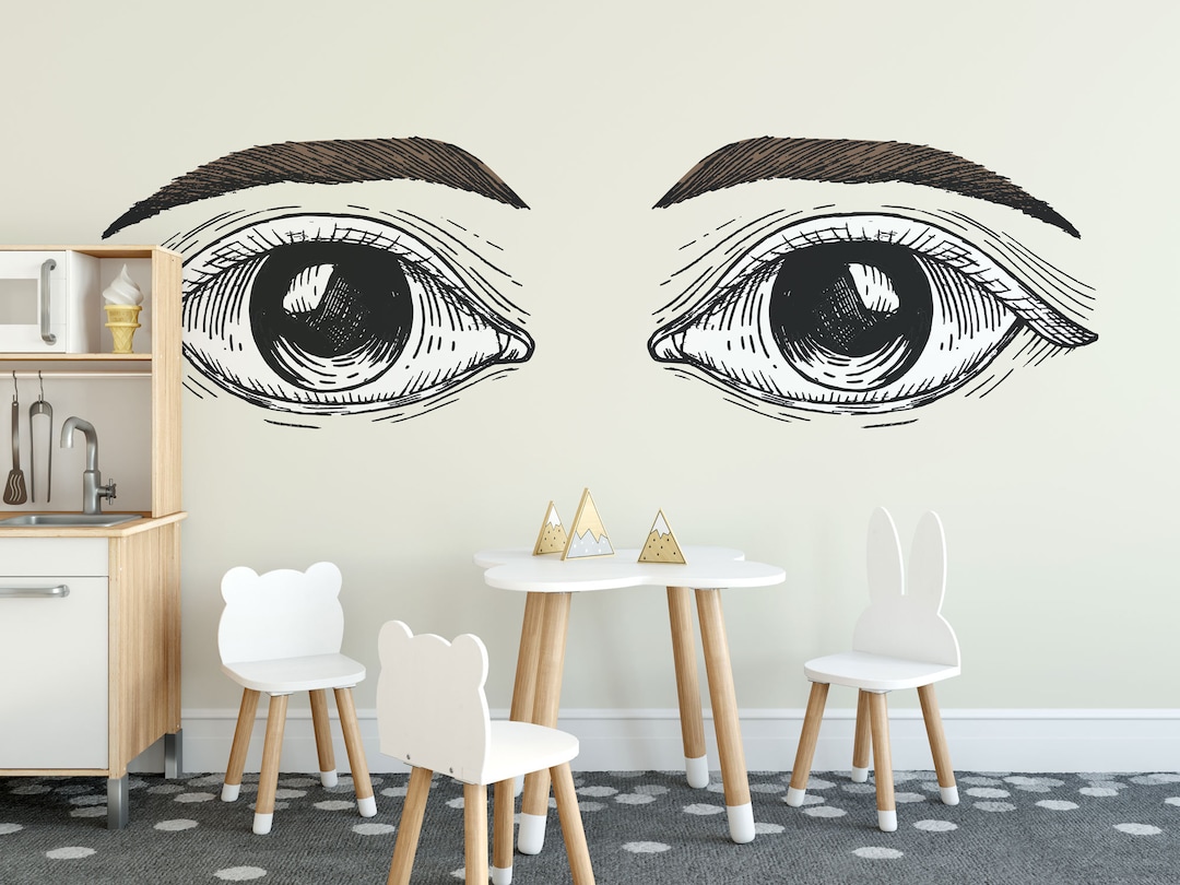 Eye Portrait Removable Vinyl Mural / Peel and Stick Abstract Wallpaper ...