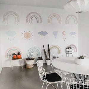 Boho Rainbow Removable Vinyl Mural / Peel and Stick Boho Rainbow ...