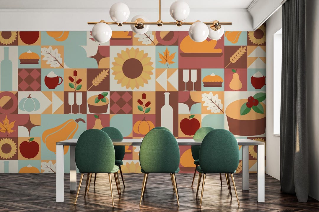 Buy Thanksgiving Removable Vinyl Mural / Peel and Stick Geometric ...