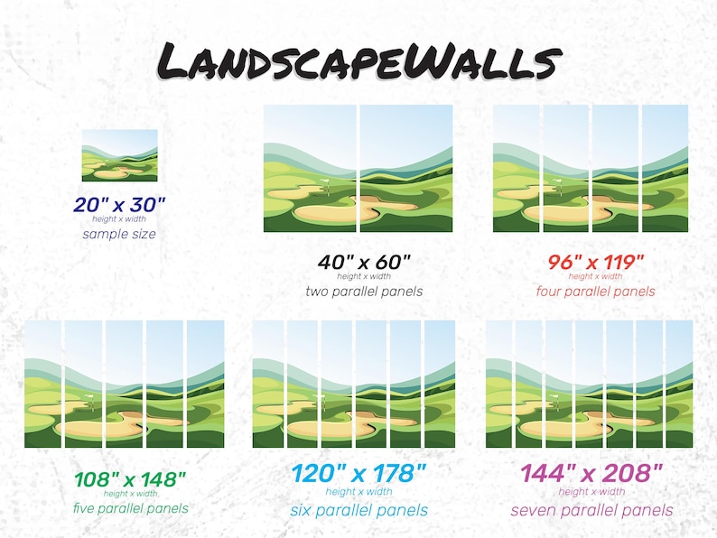 Golf Course Vinyl Mural – Peel and Stick Wallpaper, Scenic Sports Print ...