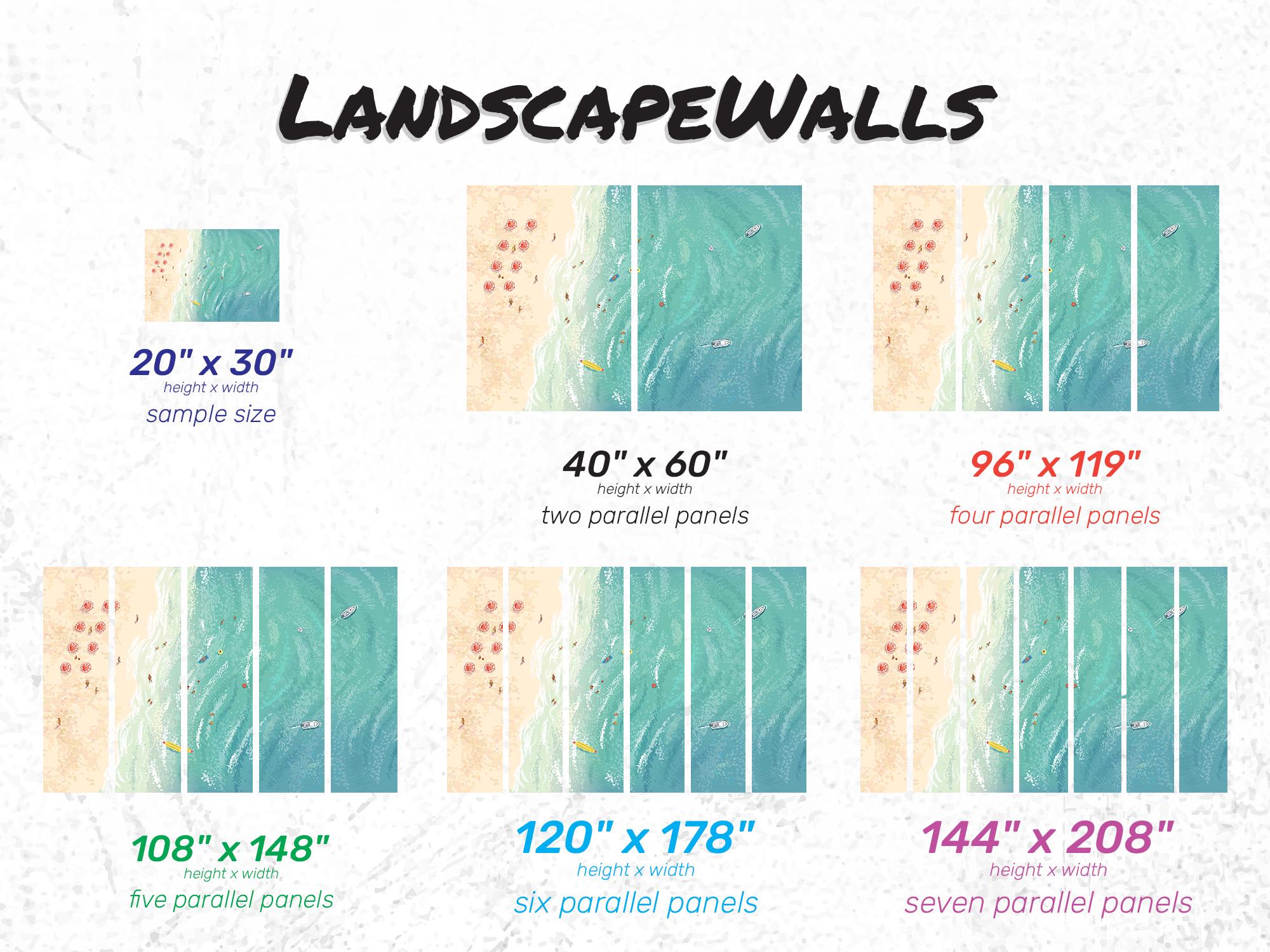 Beach Removable Vinyl Mural / Peel and Stick Sea Pattern Wallpaper ...