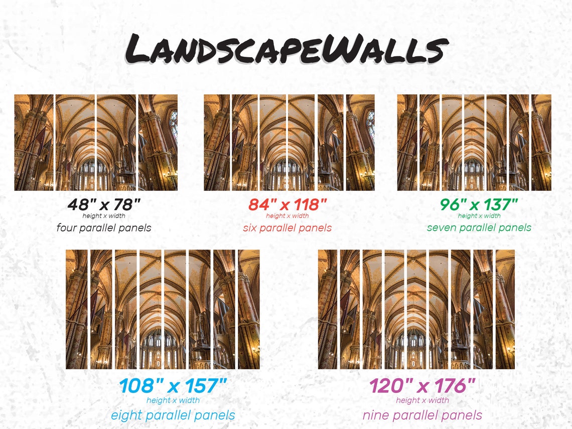 Nave Removable Vinyl Mural / Peel and Stick Bastion Wallpaper - Etsy