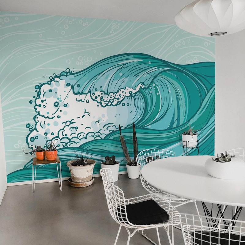 Ocean Wave Wallpaper - Etsy