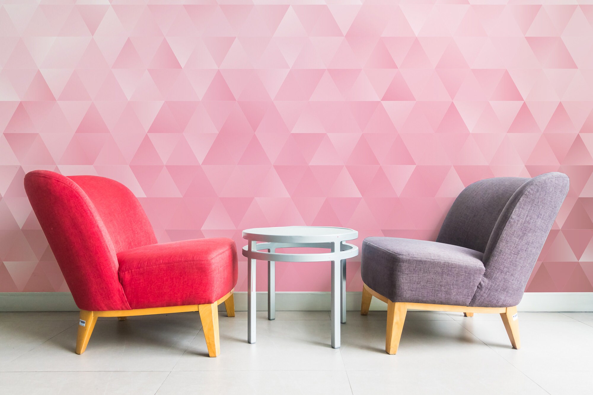 Pink Ombre Triangles Removable Vinyl Mural / Peel and Stick - Etsy