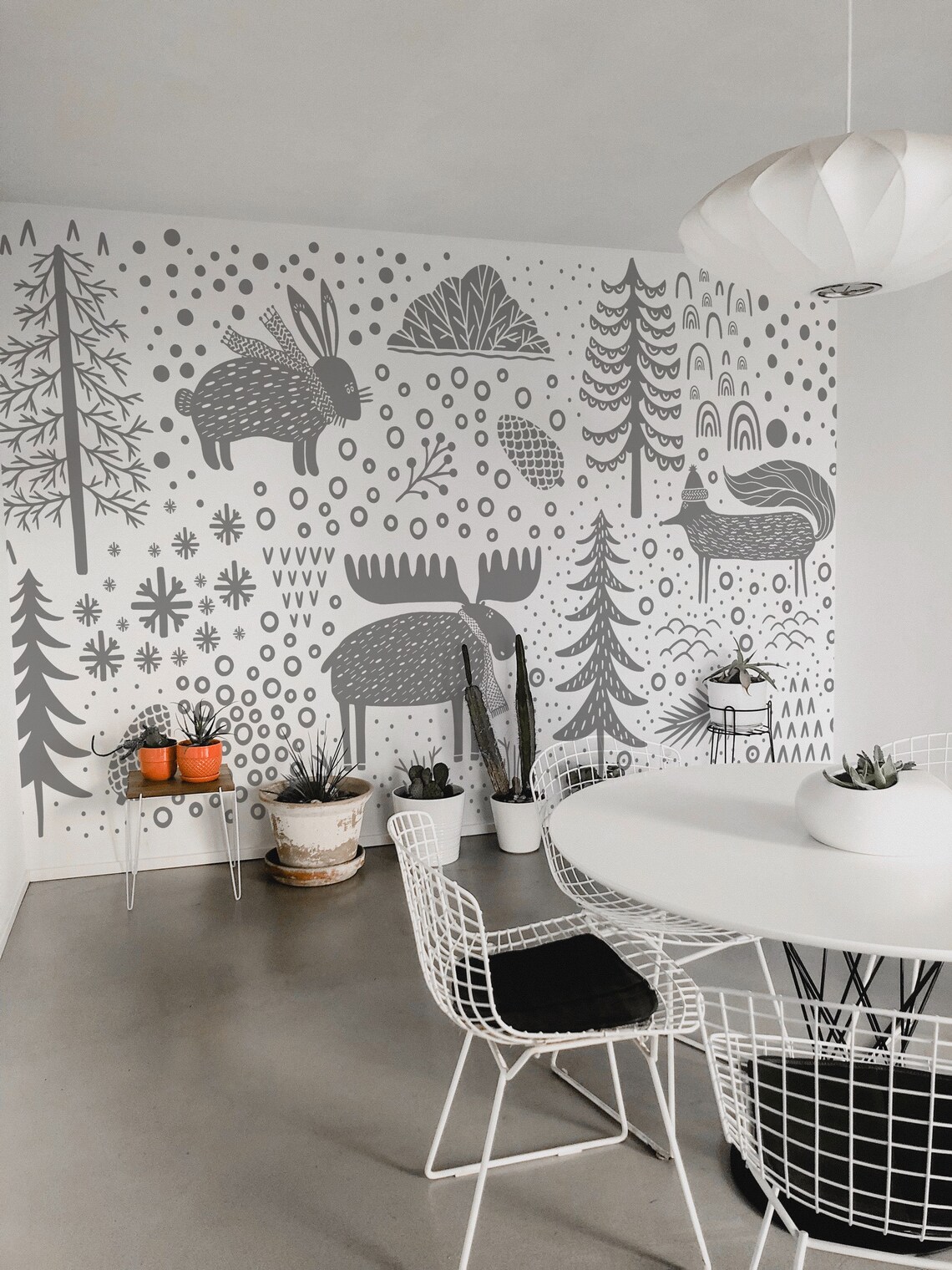 Scandi Forest Removable Vinyl Mural / Peel and Stick Scandi - Etsy