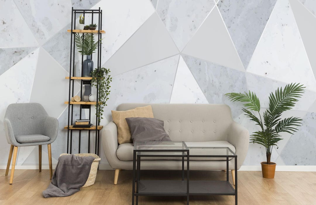 Geometric Triangle Removable Vinyl Mural / Peel and Stick Triangle ...
