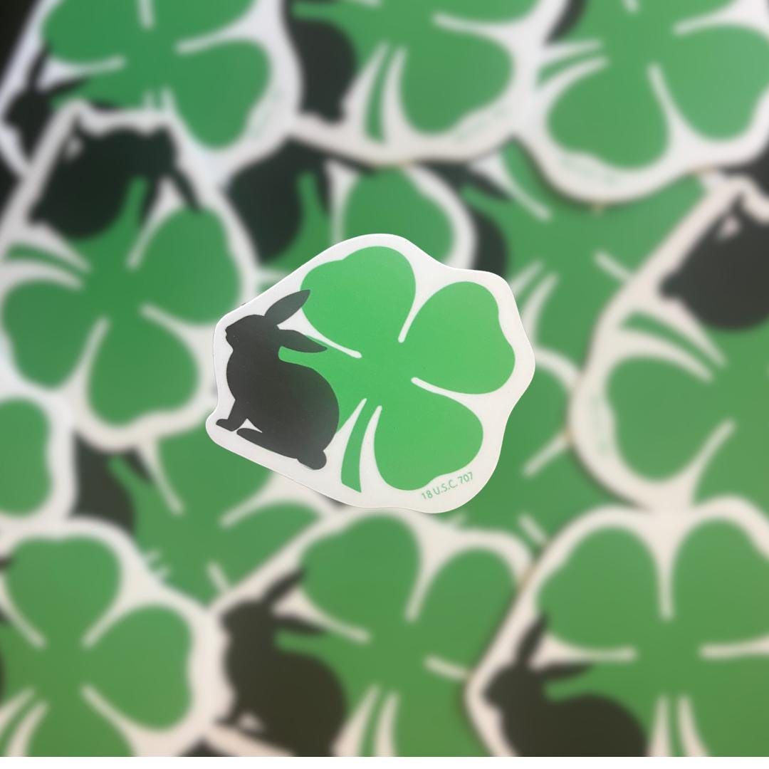4H Rabbit Sticker - Etsy