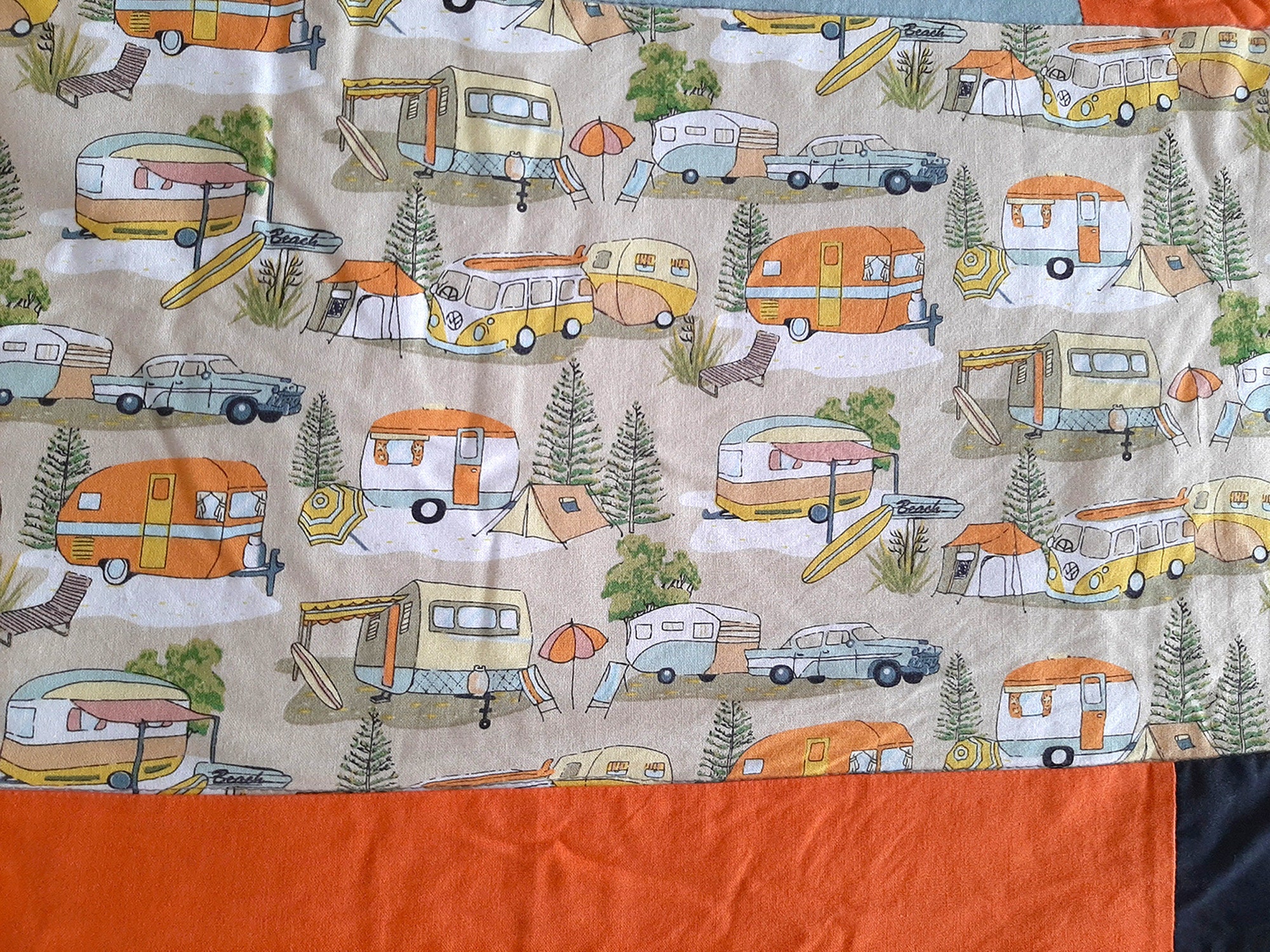 Doona Cover, Duvet Cover, Quilt, Handmade, Caravan, Retro, Cotton ...