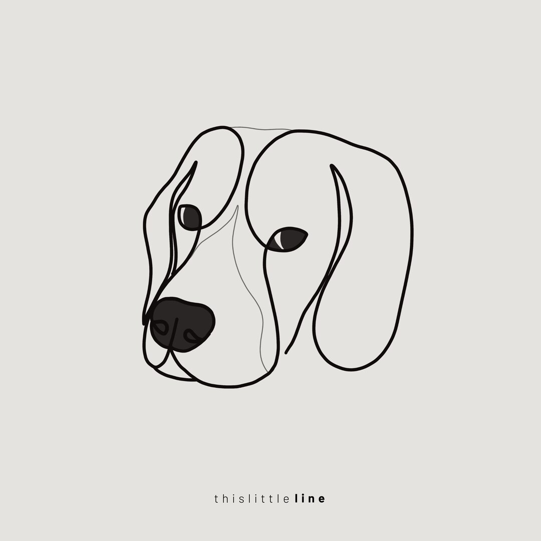Custom Single Line Dog Portrait DIGITAL - Etsy UK