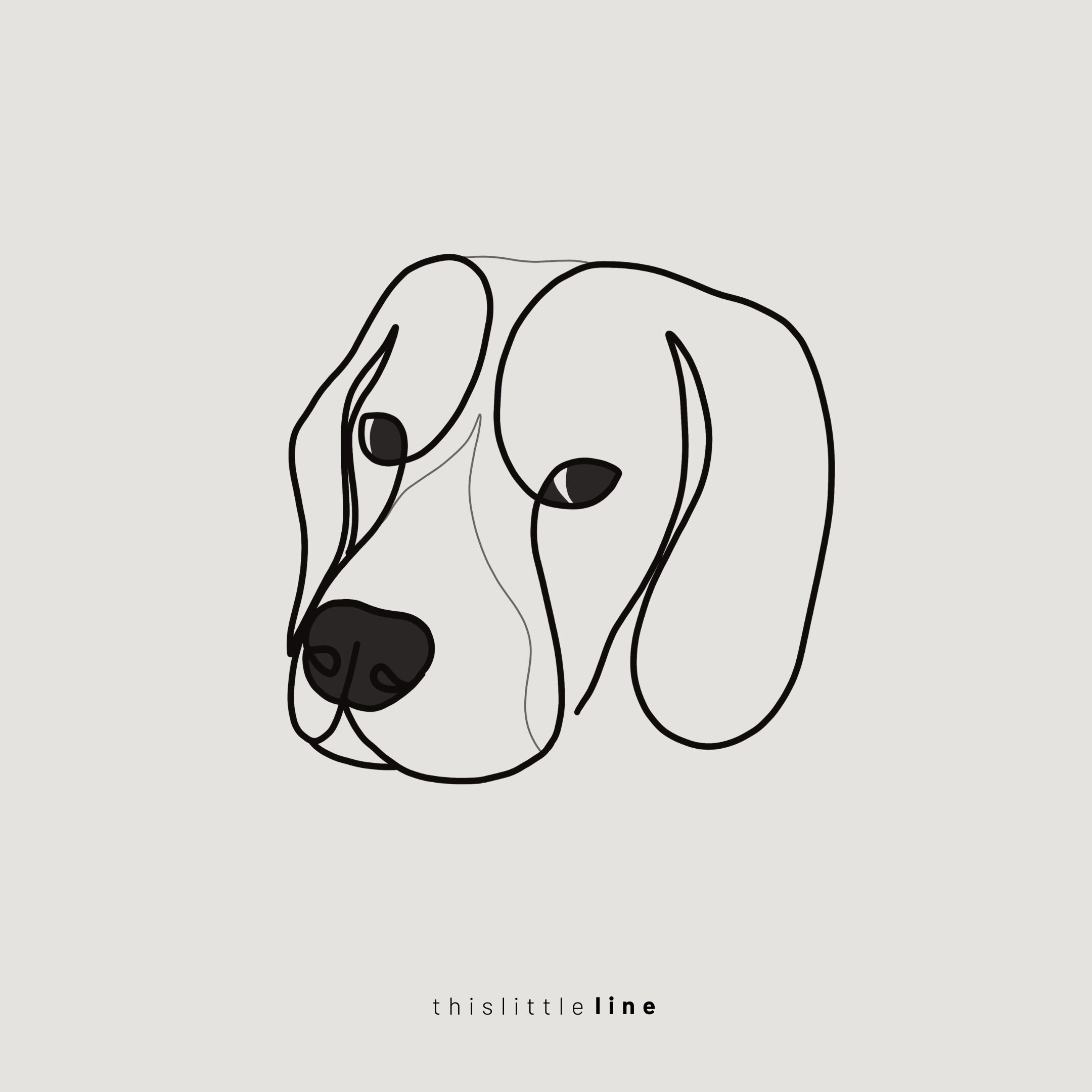 Custom Single Line Dog Portrait DIGITAL - Etsy UK