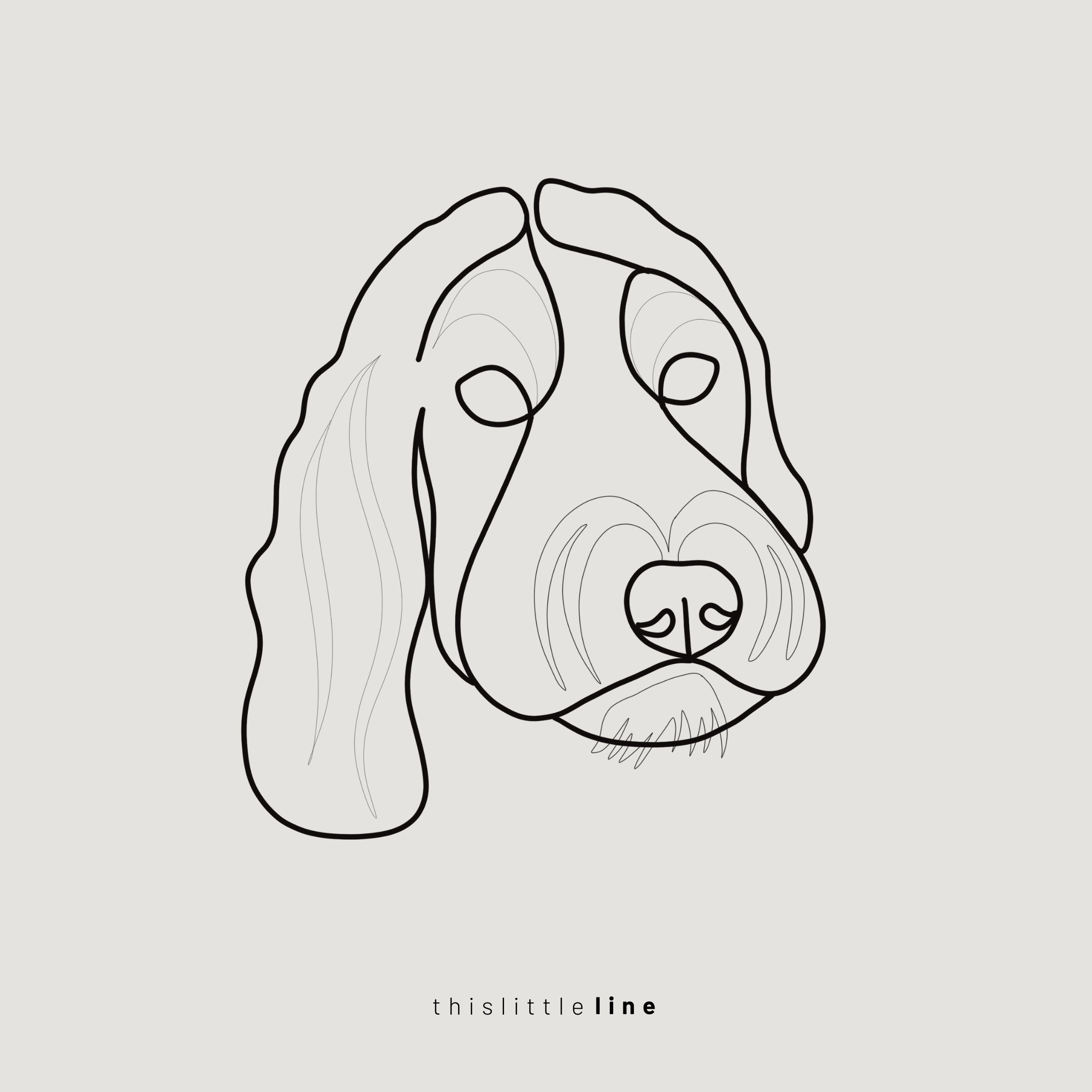 Custom Single Line Dog Portrait DIGITAL - Etsy UK