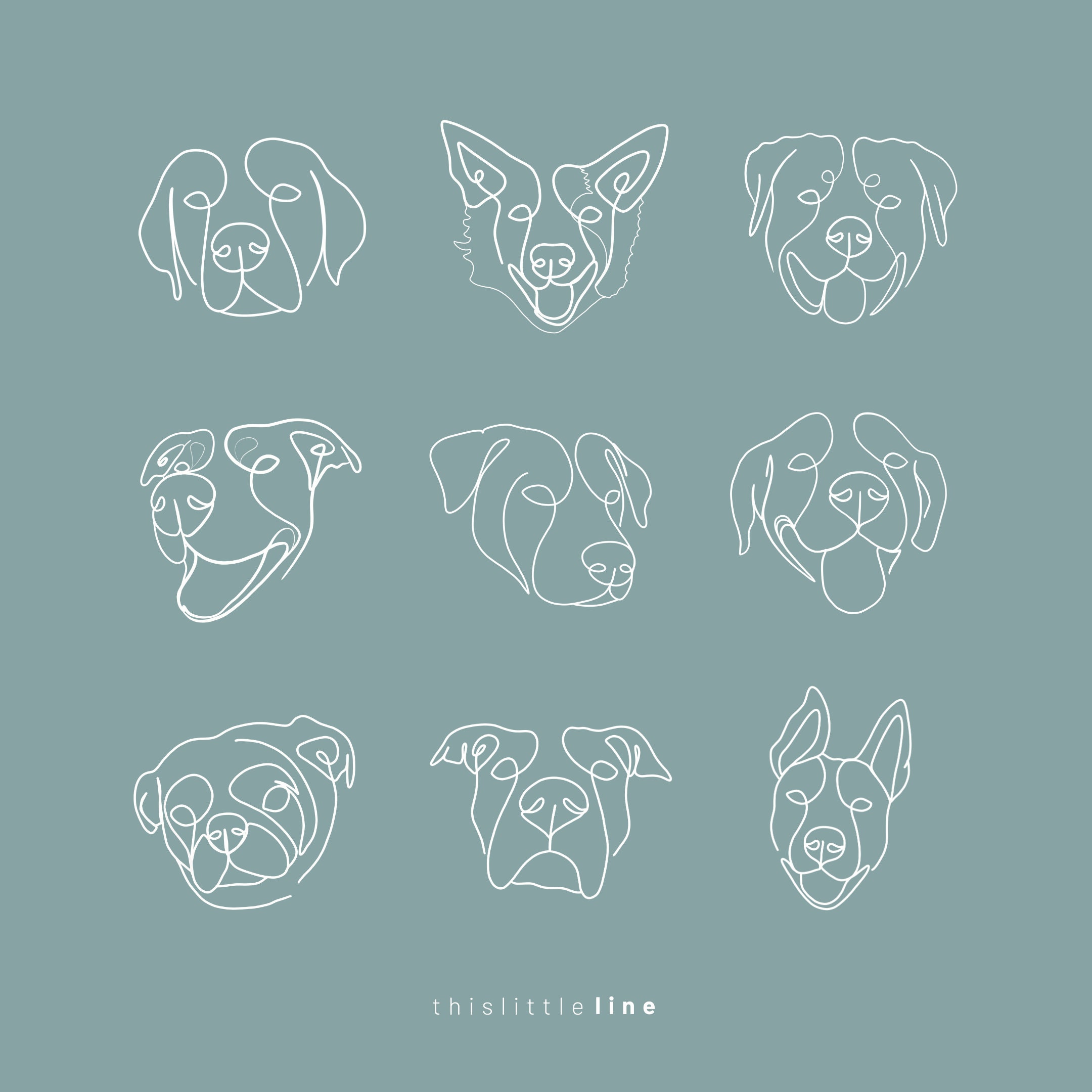 Custom Single Line Dog Portrait DIGITAL - Etsy UK