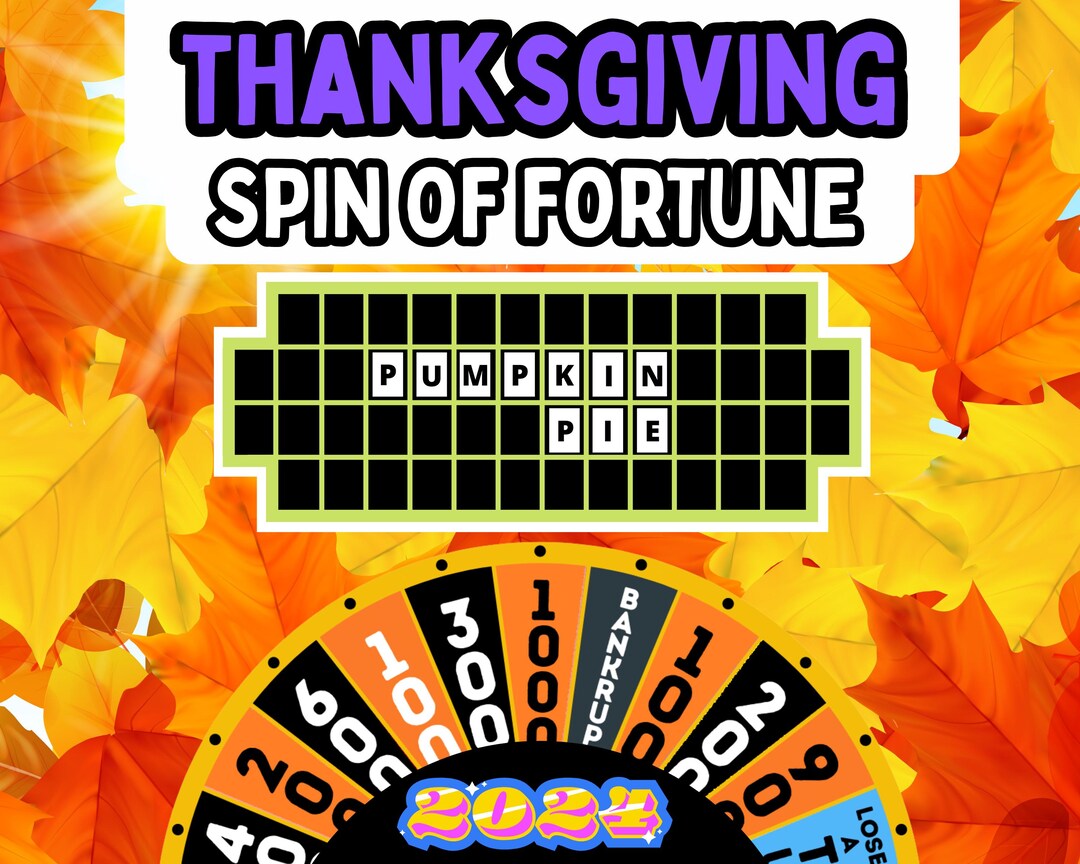 Thanksgiving Wheel of Fortune Game: Virtual Party Fun (digital File) - Etsy