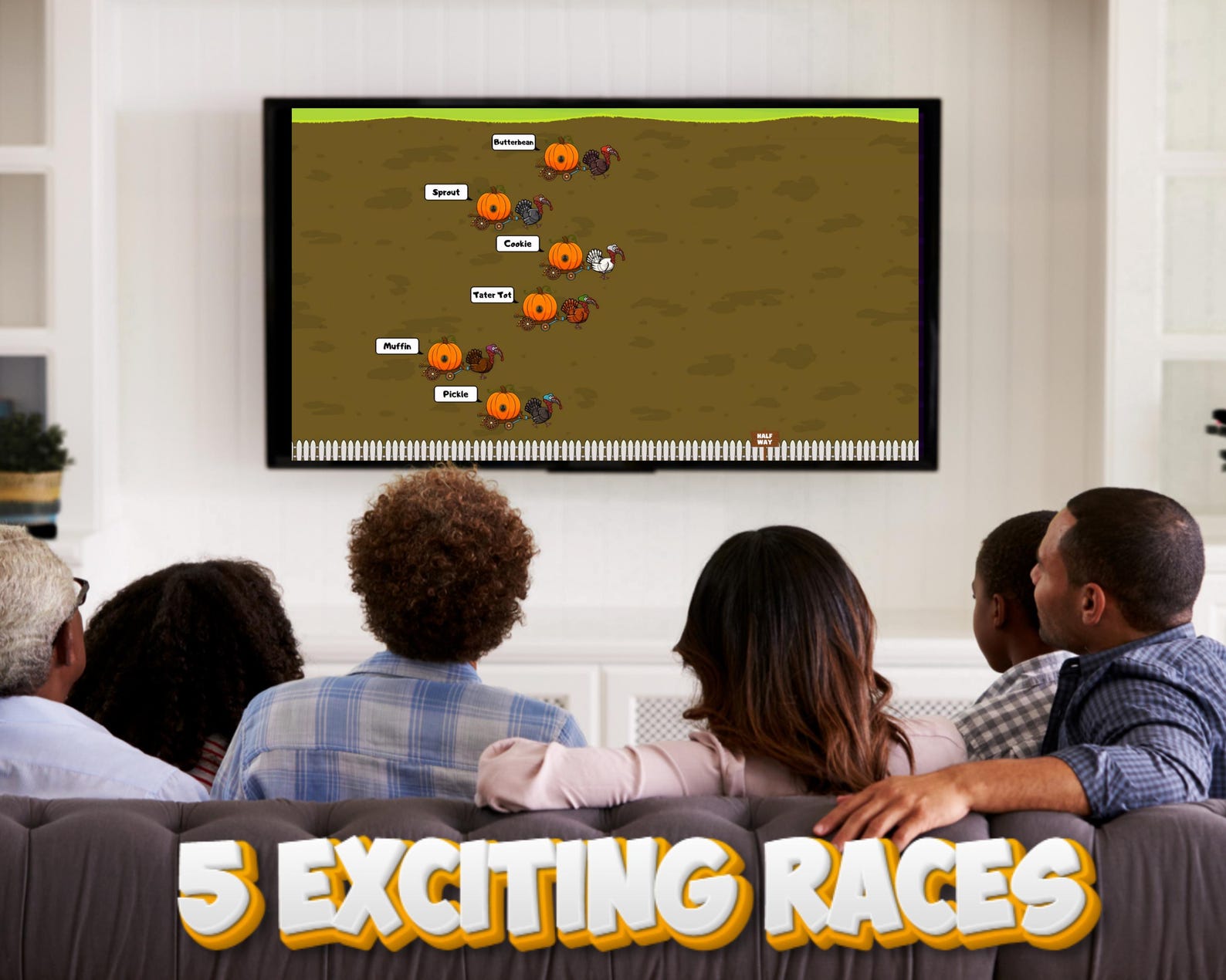 Thanksgiving Virtual Game | Turkey Racing Zoom Party Activity - Etsy