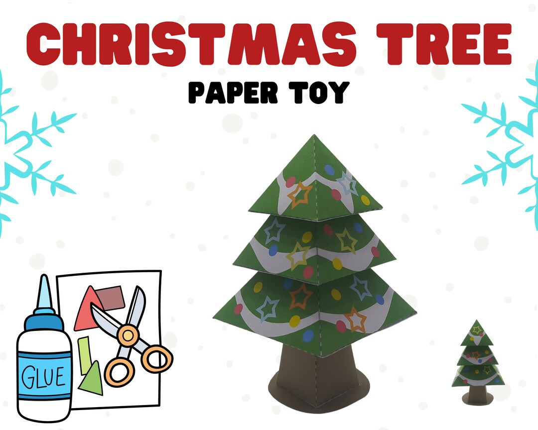 Christmas Tree Paper Toy: Printable 3D Papercraft (PDF) - Etsy