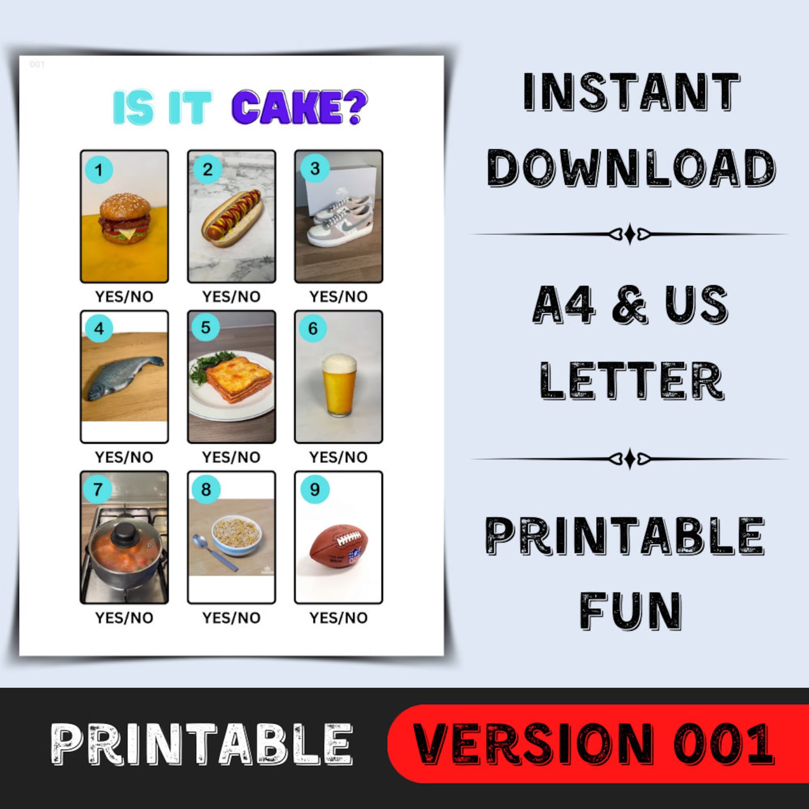 Is It Cake? Printable Picture Quiz: Trivia Game (PDF) - Etsy UK