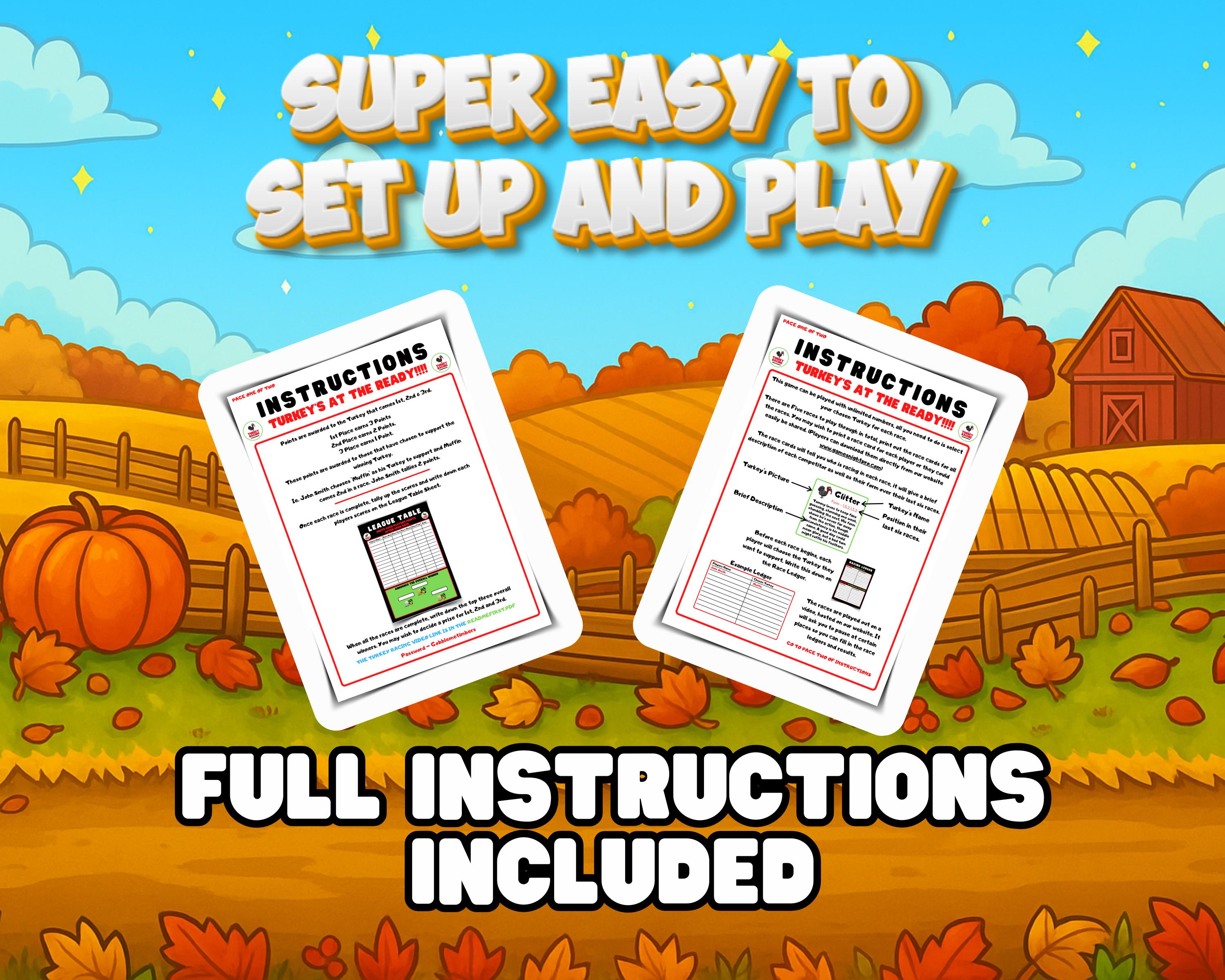 Thanksgiving Virtual Game | Turkey Racing Zoom Party Activity - Etsy
