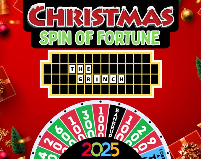 Wheel of Christmas Powerpoint Game || Christmas Wheel of Fortune Game ...