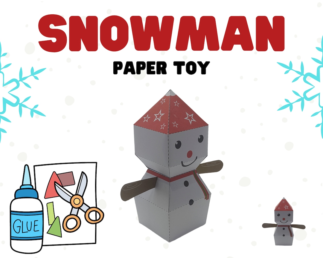 Snowman Paper Toy - Snowman Papercraft - Easy Paper Toys for Kids ...