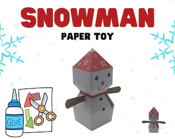DIY Snowman Paper Model, 3D Papercraft (PDF Template) - Etsy
